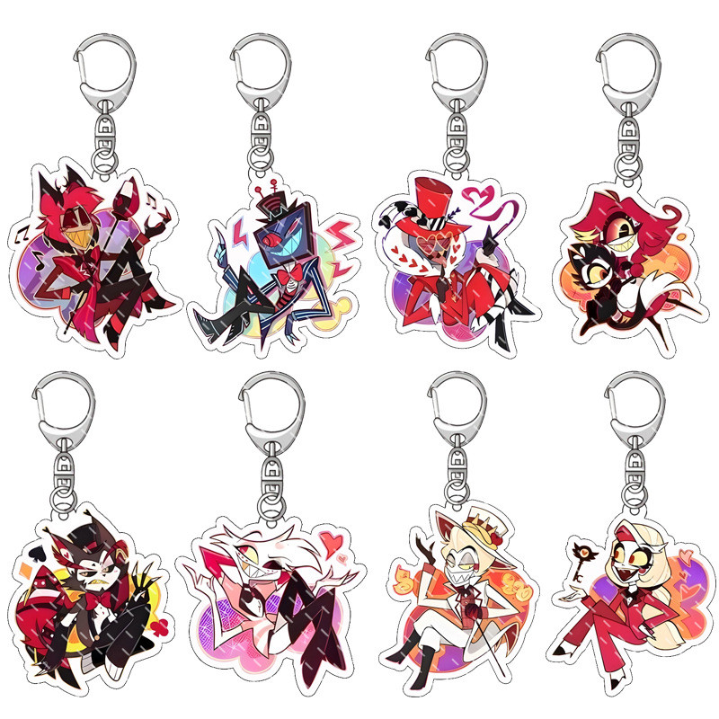 Cartoon Characters Hazbin Hotel Acrylic Keychain Accessories Trendy Bag ...
