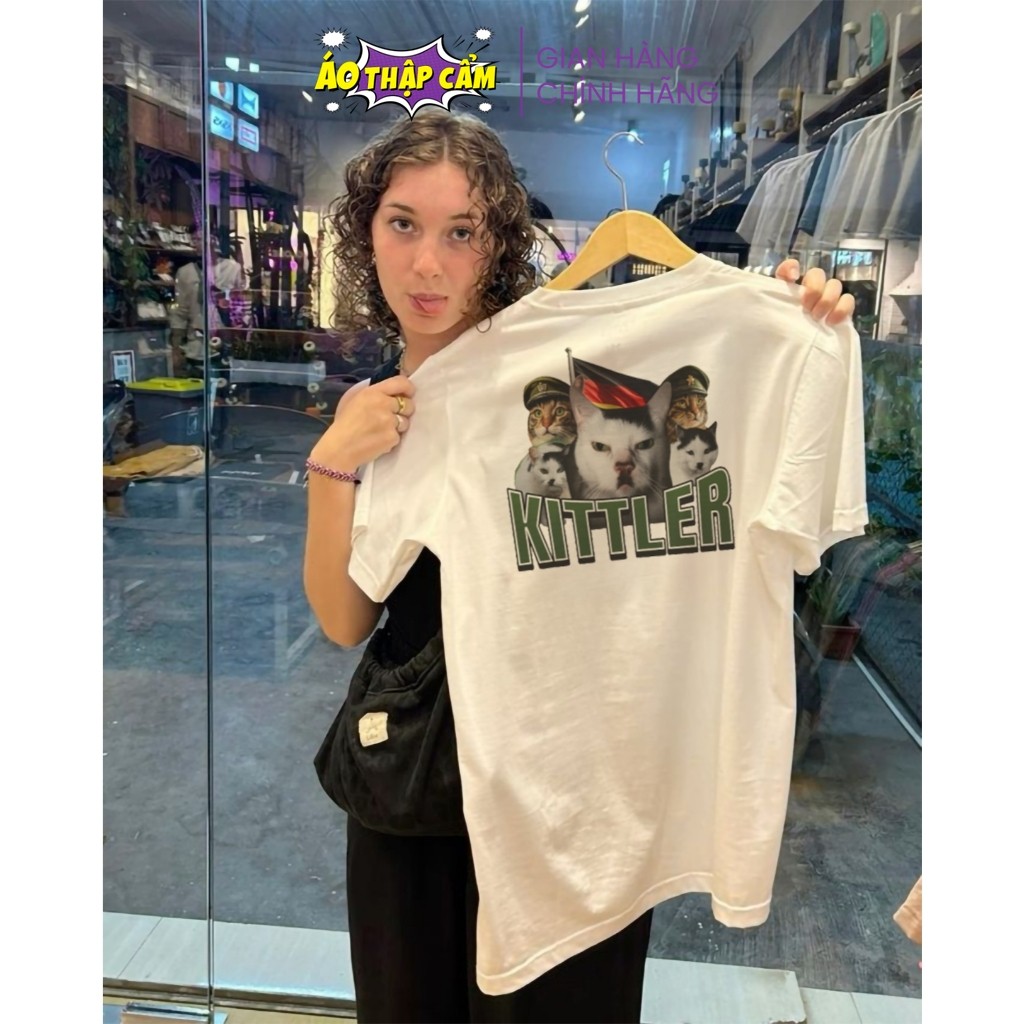 [VẢI LOẠI TỐT] Áo Thun Meme Oversize Cotton 250Gsm "Kittler", Áo Phông ...