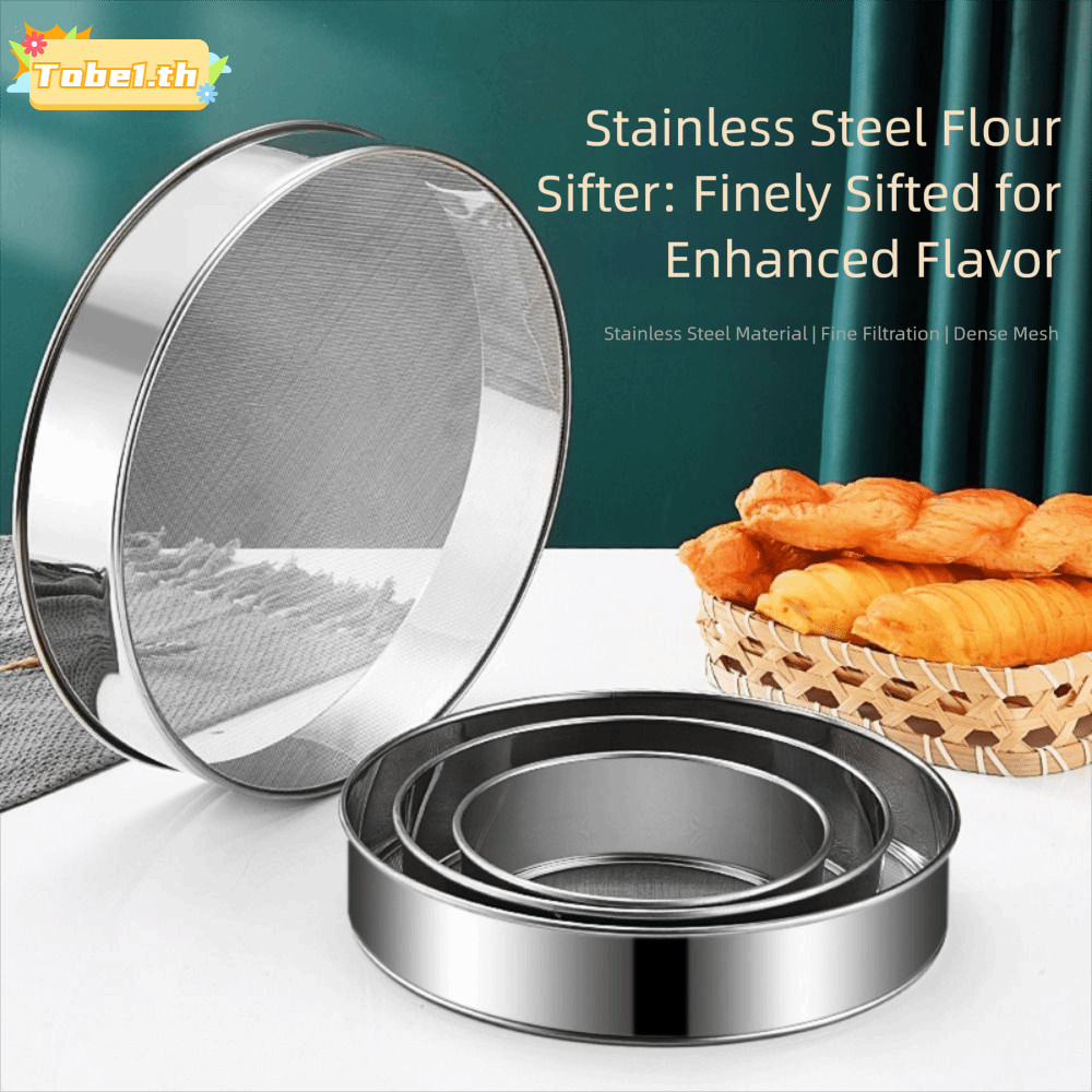 Sàng bột TOBE1, rây bột lưới bạc tròn, bền 15 / 20 / 25 / 30cm Siêu mịn ...