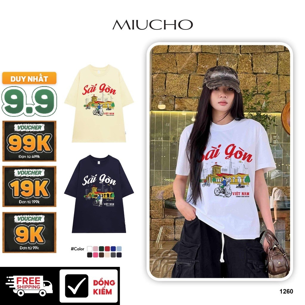 Áo thun Việt Nam du lịch các tỉnh thành Miucho BST vải cotton 2c co ...