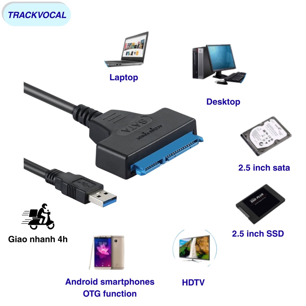 Cáp Chuyển Đổi Usb 3.0 / 2.0 / Type C Sang 2.5 Inch Sata Cho Ổ Cứng 2.5 ...