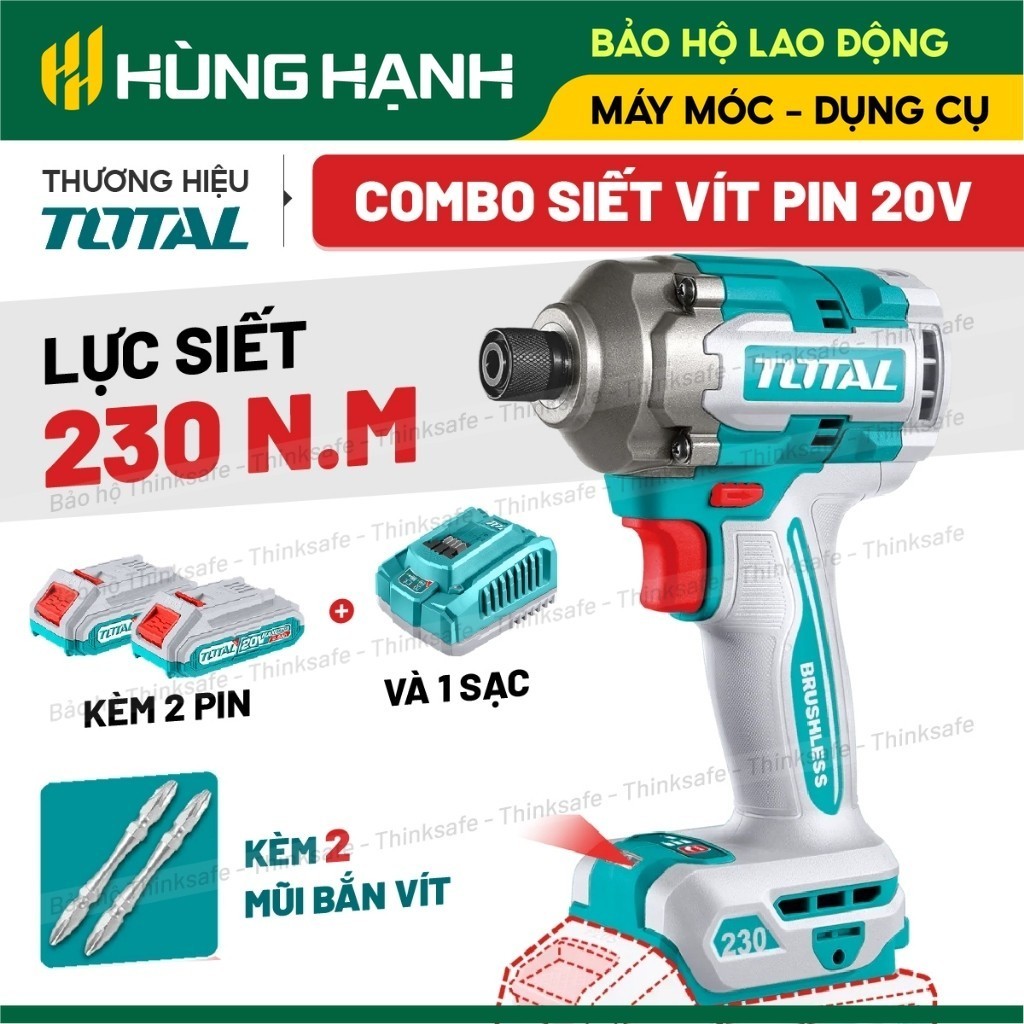 Máy siết vít 230nm dùng pin 20V Total TIRLI2023 Máy bắn vít, chuyên vít ...