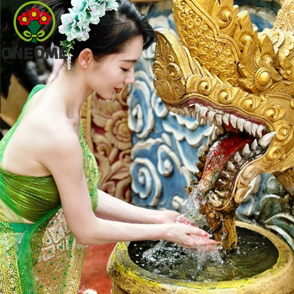 ONEOME Bộ đồ lễ hội Songkran Thái Lan gồm áo dây hạt và khăn choàng cổ ...