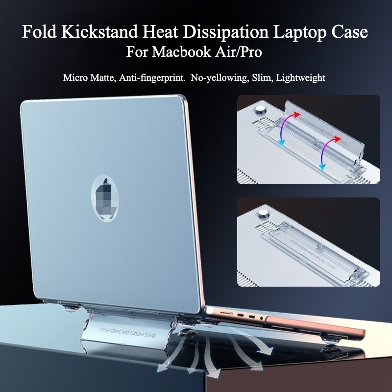 Thin matte fold kickstand tản nhiệt vỏ máy tính xách tay cho macbook ...
