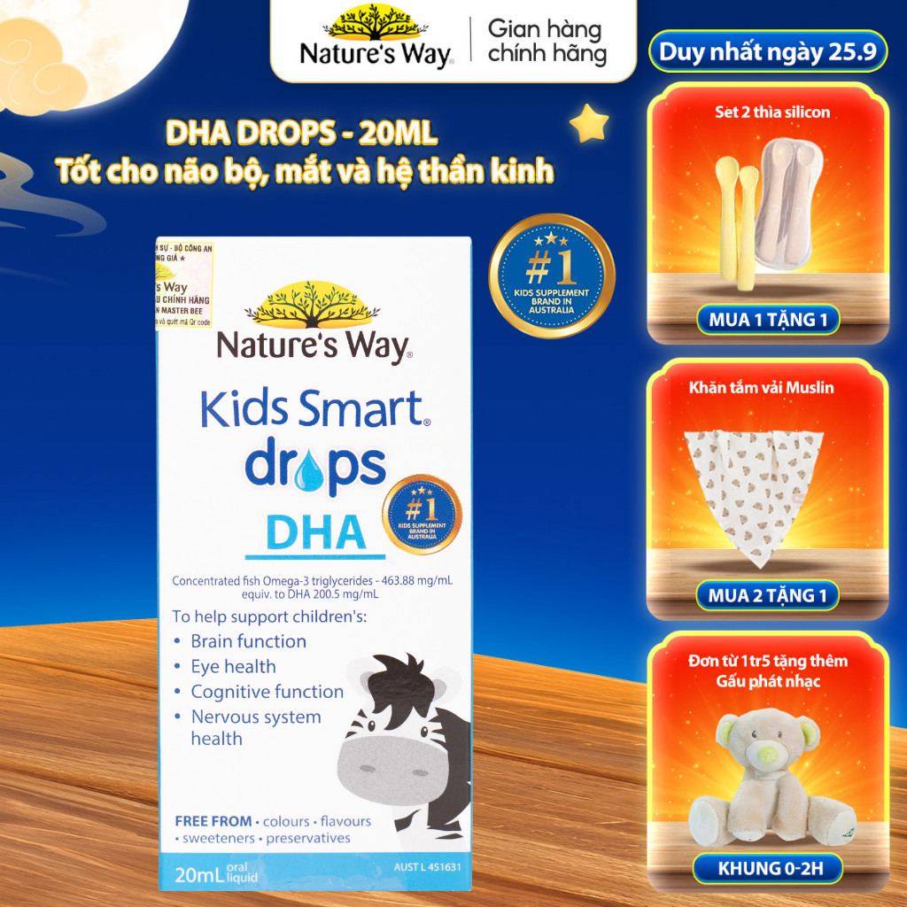 DHA Drops, Siro Uống Kids Smart Drops DHA NATURE'S WAY Bổ Sung DHA EPA ...