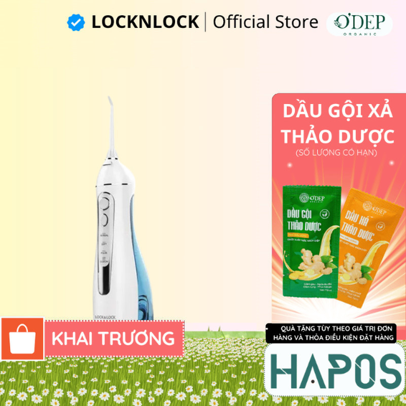 Máy tăm nước không dây LocknLock 4 chế độ Cordless Oral Irrigator 200ml ...