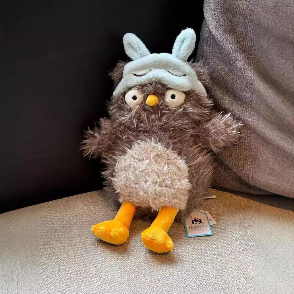 Audrey Hootsoftly Jellycat Owl Đồ chơi sang trọng có mặt nạ mắt Búp bê ...