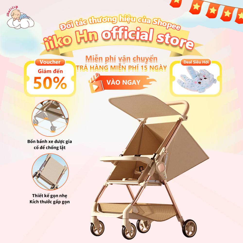 iiko Xe Đẩy Đa Năng 2025 - Góc Tựa Lưng 2 Mức, Giỏ Đồ 10KG，Khung xe bằng thép carbon cao ...