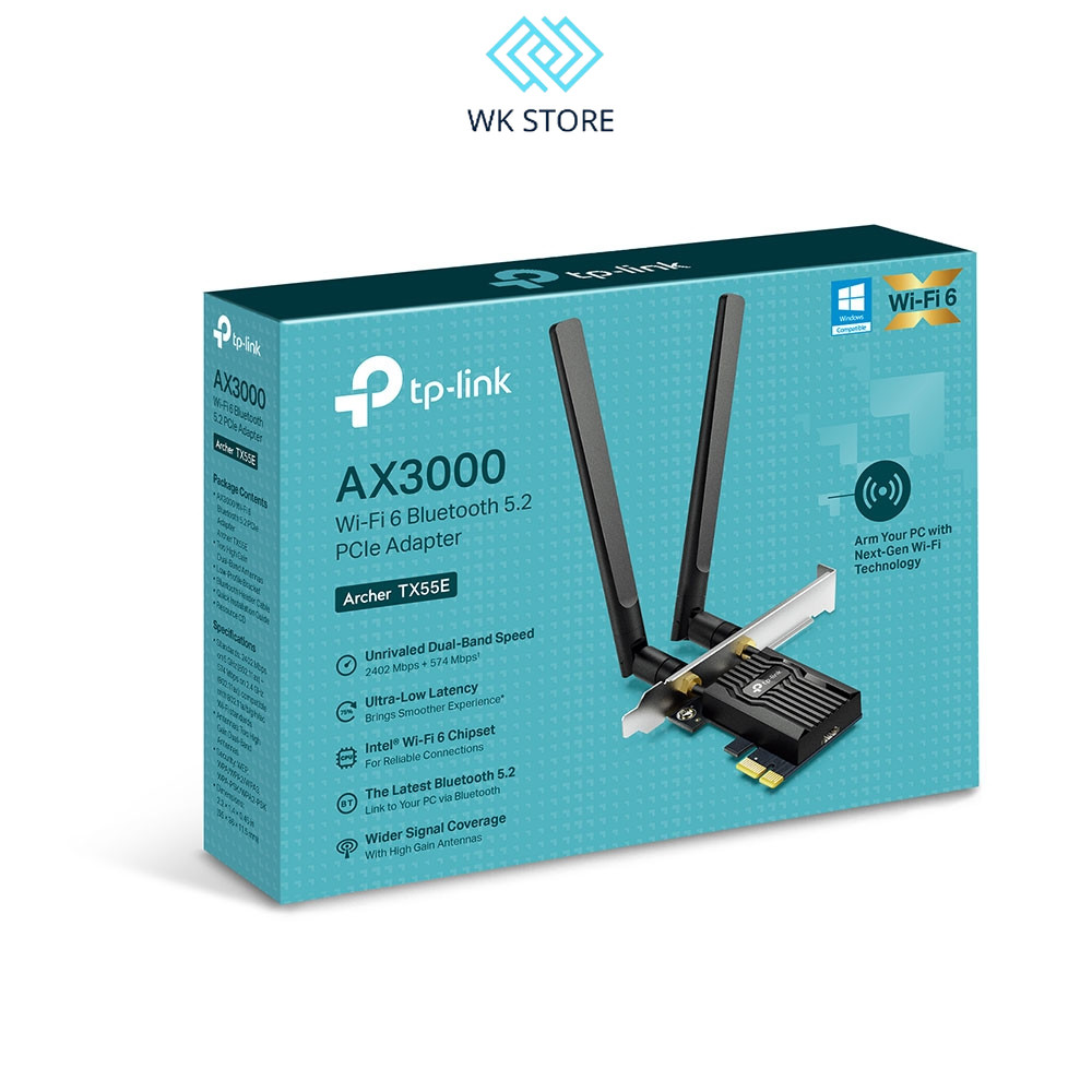 Card Wifi Bluetooth TP-Link Archer TX55E AX3000 Wi-Fi 6 Bluetooth 5.2 ...