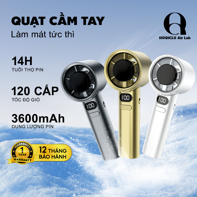 HOQICLU Quạt cầm tay mini M11 pin dung lượng 5 cấp độ gió quạt tích ...