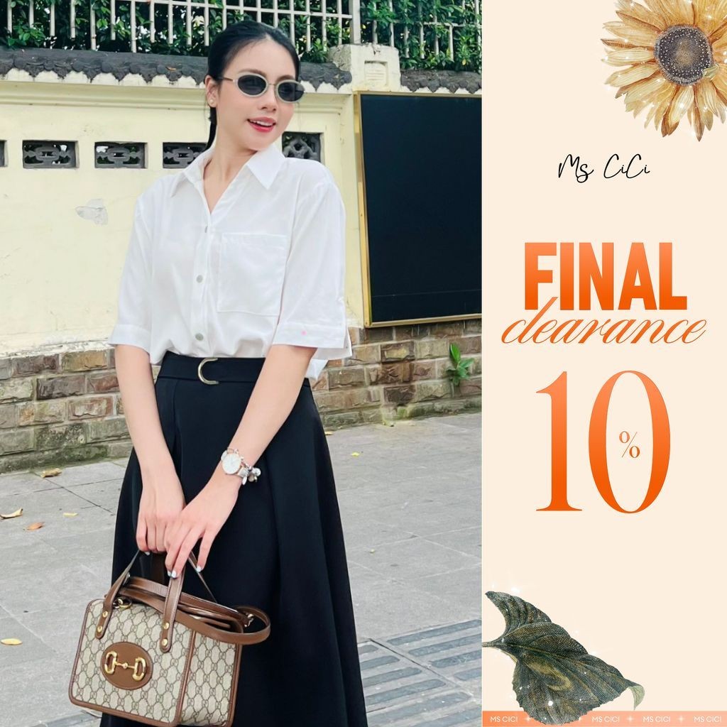Áo sơ mi lụa tay lỡ Ms Cici thiết kế hiện đại, phóng khoáng, chất liệu ...
