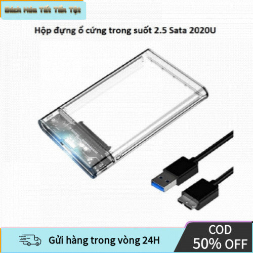 [COD]"HDD Box 2.5"" G21U3 Trong Suốt – SATA III USB 3.0, Nắp Trượt, Gắn ...