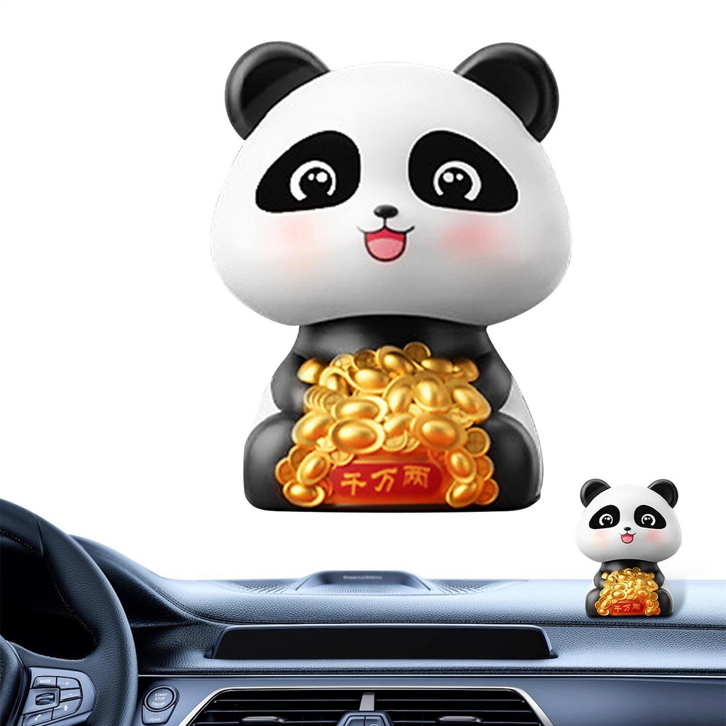Panda Car Dashboard Decor Panda Dashboard Figurines Solar-powered ...