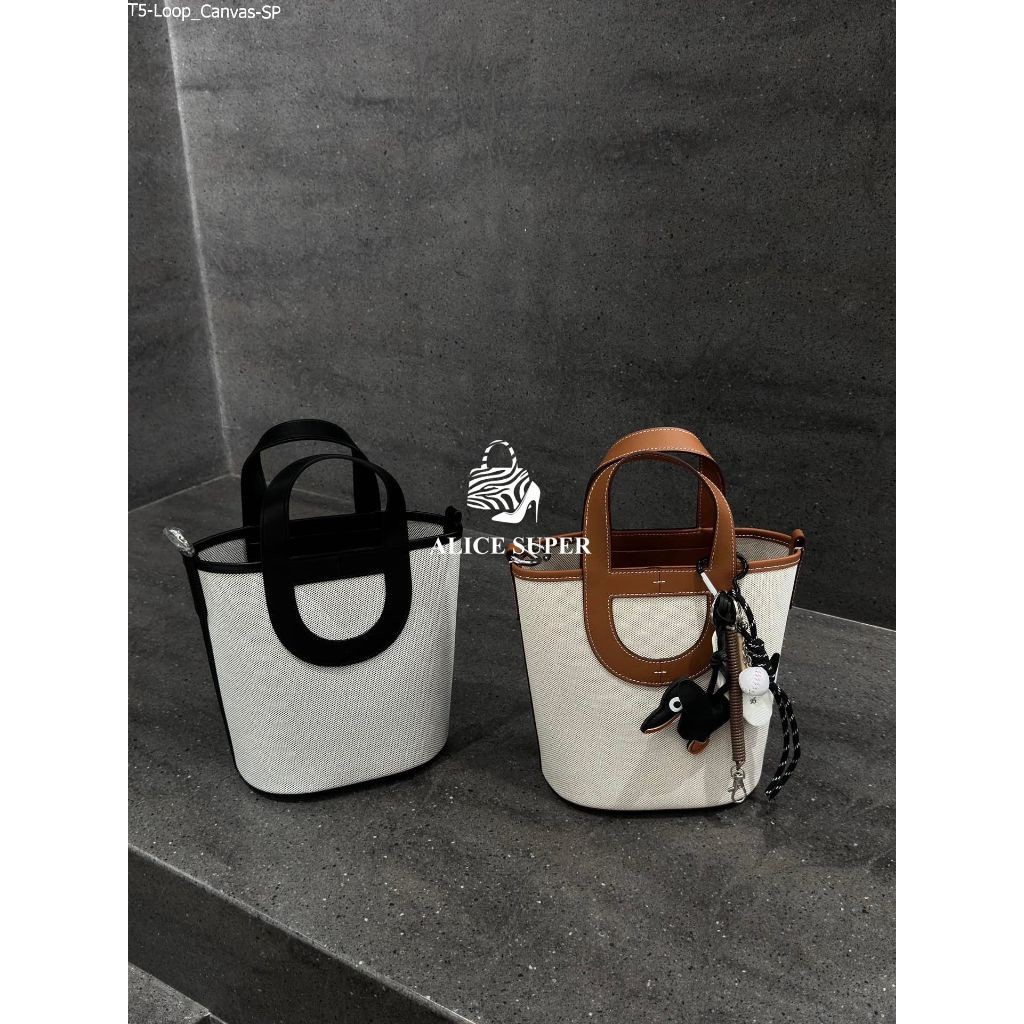 [Alice Super] Túi xách nữ Hm LOOP CANVAS Super [4 MÀU] size 18cm - Full box da thật dáng TOTE ...