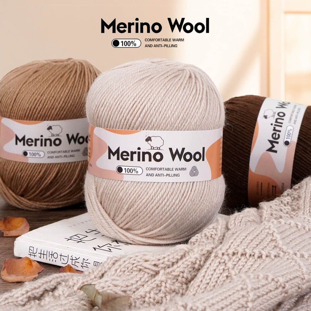 100g / Cuộn 100% Len Merino 2.5mm Sợi Len Merino Thô Trung Bình Cho ...