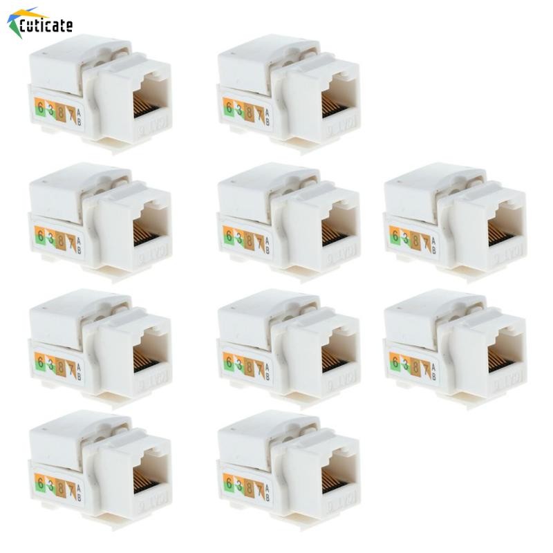 10x Cat6 Keystone Ethernet Punch Down Cat6 Bộ chuyển đổi mô-đun mạng ...