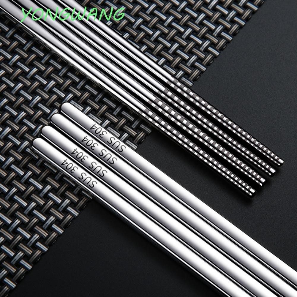 YONGWANG 1 Đôi Đũa Inox, Đũa Khắc Laser Đầu Đầu Đầu, Hoa Văn Tốt Lành ...