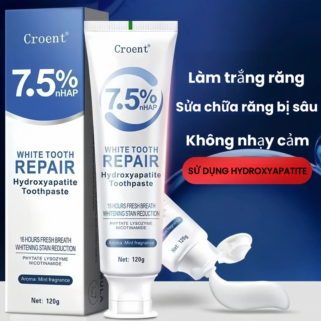 7.5% Kem đánh Apatit gốc Hydroxy vết bẩn Làm trắng răng Răng vàng tươi ...