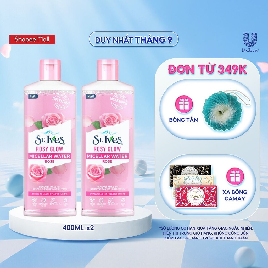 [SẢN PHẨM MỚI] Combo 02 Nước tẩy trang St.ives Micella 400ml (Tùy chọn ...