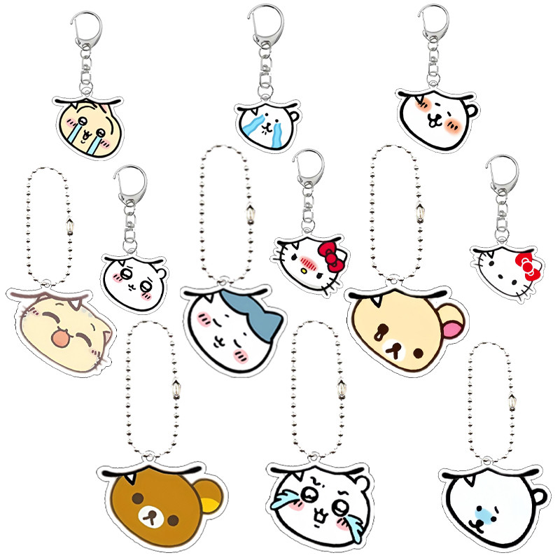Kawaii Hello Kitty Rilakkuma Anime Creative Acrylic Cartoon Key Chain ...