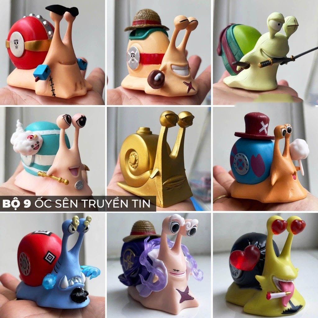 Bộ 9 Ốc Sên truyền tin FIgure Mô hình nhân vật Ốc sên truyền tin one ...