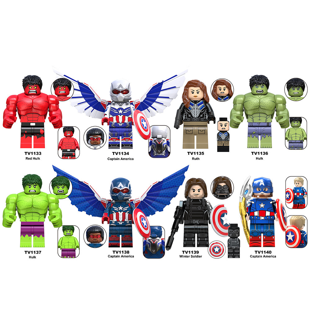 Siêu Anh Hùng Phim Sam Wilson Bruce Banner Gạch Mini Hình Lắp Ráp Khối ...
