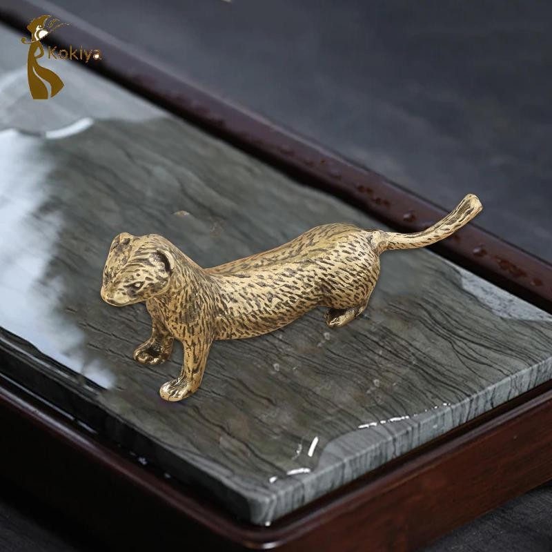 Đồng thau Mini Weasel Tượng Động Vật Điêu Khắc Mô Phỏng Handmade Đa ...