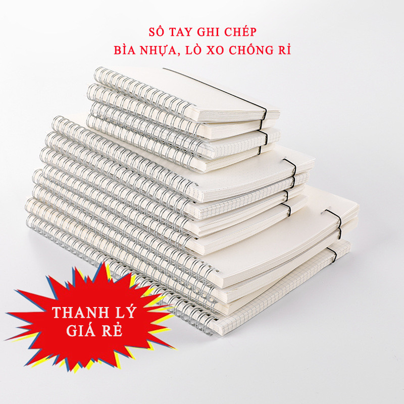 Sổ lò xo basic A6 A5 B5 A4 kẻ caro kẻ ngang trơn SỔ BÌA NHỰA | Shopee Việt Nam