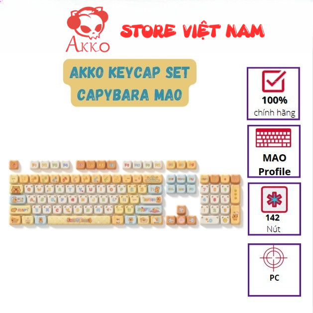 AKKO Keycap set – Capybara MAO (PBT Dye-subbed / MAO profile / 142 nút ...