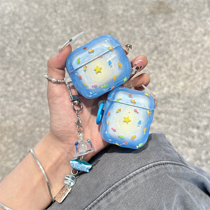 Vortex Star Colored Fish cho AirPods 1 / 2 3 Pro Pro2 pro3 Airpod4 Bộ tai nghe Vỏ bảo vệ ...