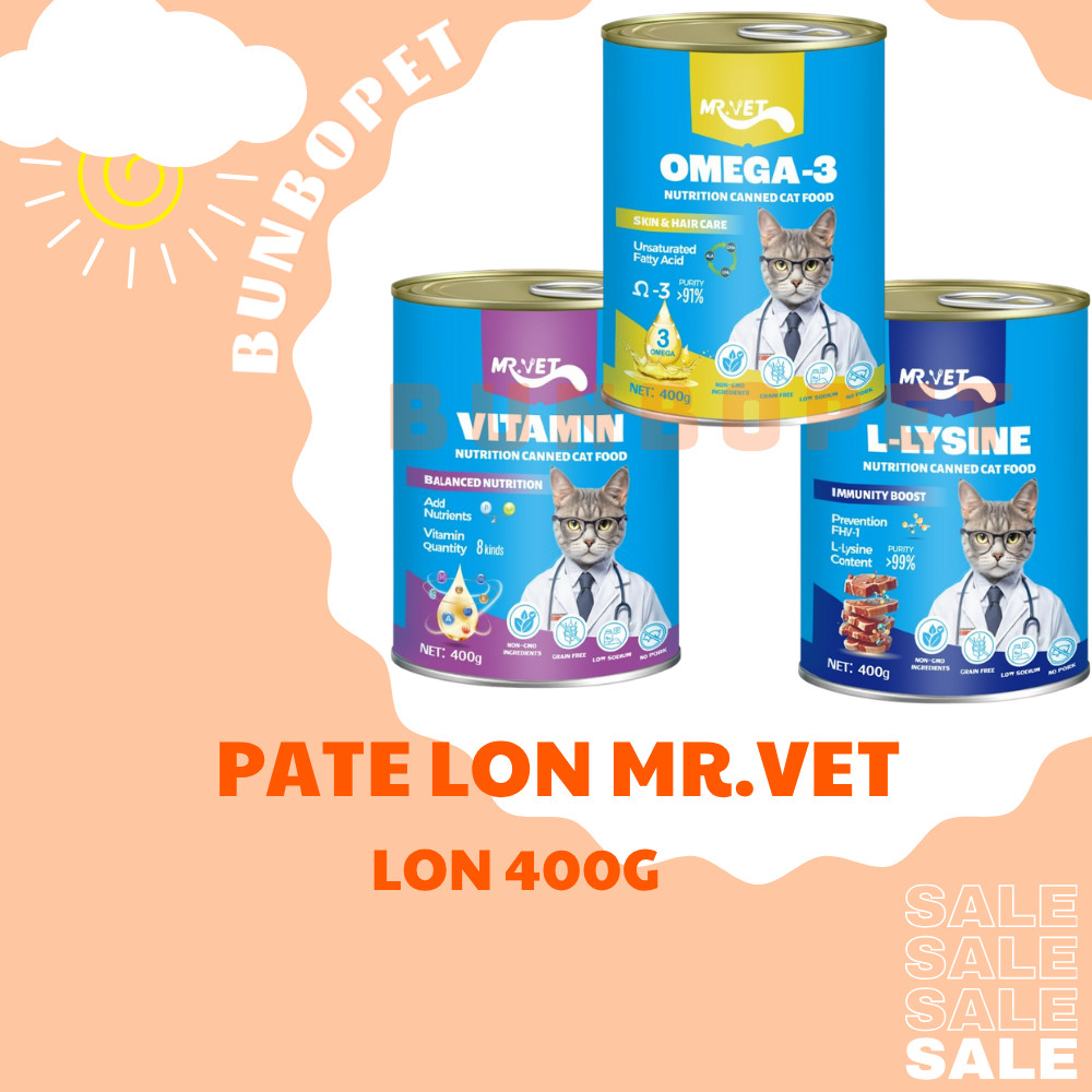 Pate Lon Mr.Vet, Pate Mr Vet Cho Mèo Bổ Sung Dinh Dưỡng 400g | Shopee ...