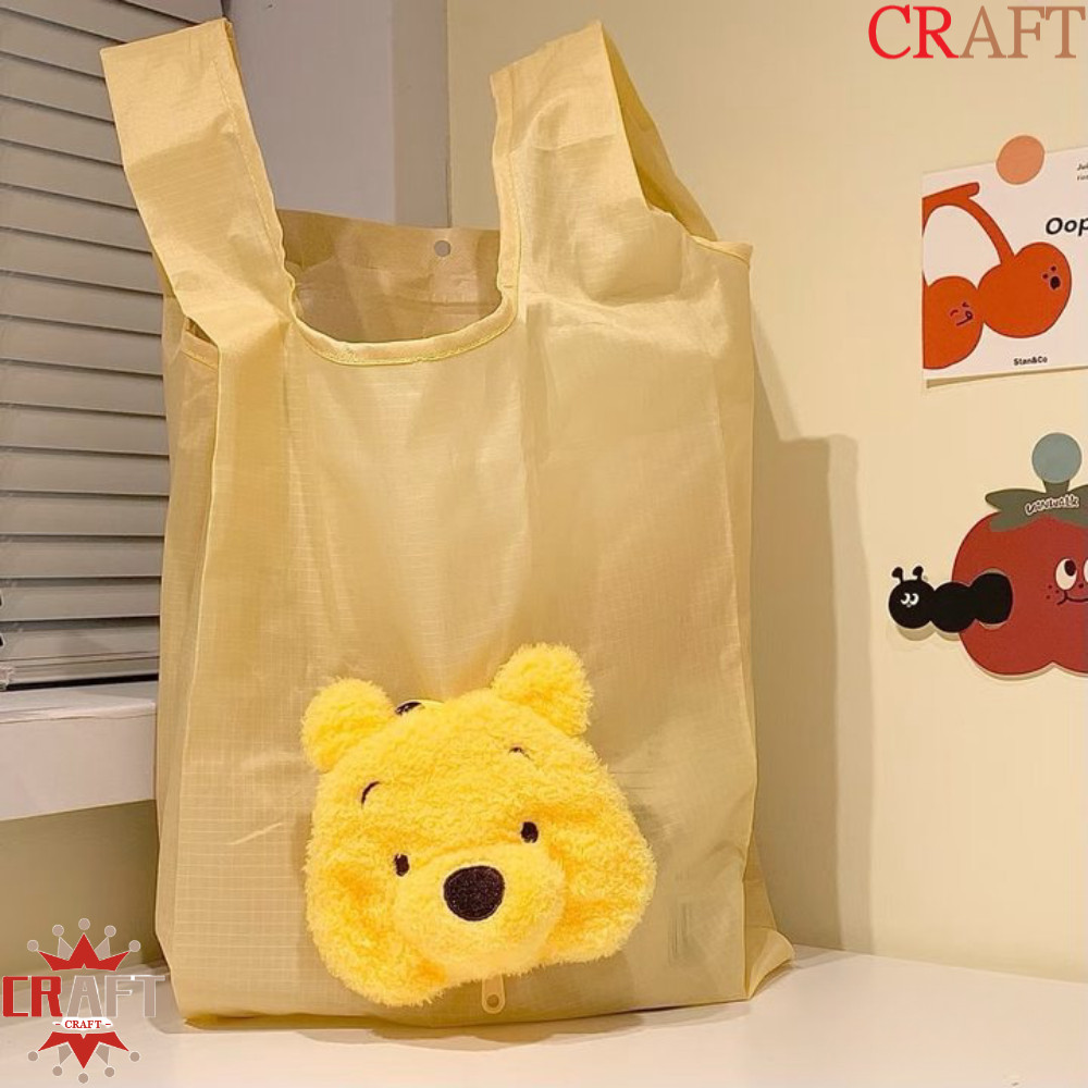 CRAFT Winnie the Pooh Túi mua sắm gấp, Túi xách gấu dung tích lớn Túi ...