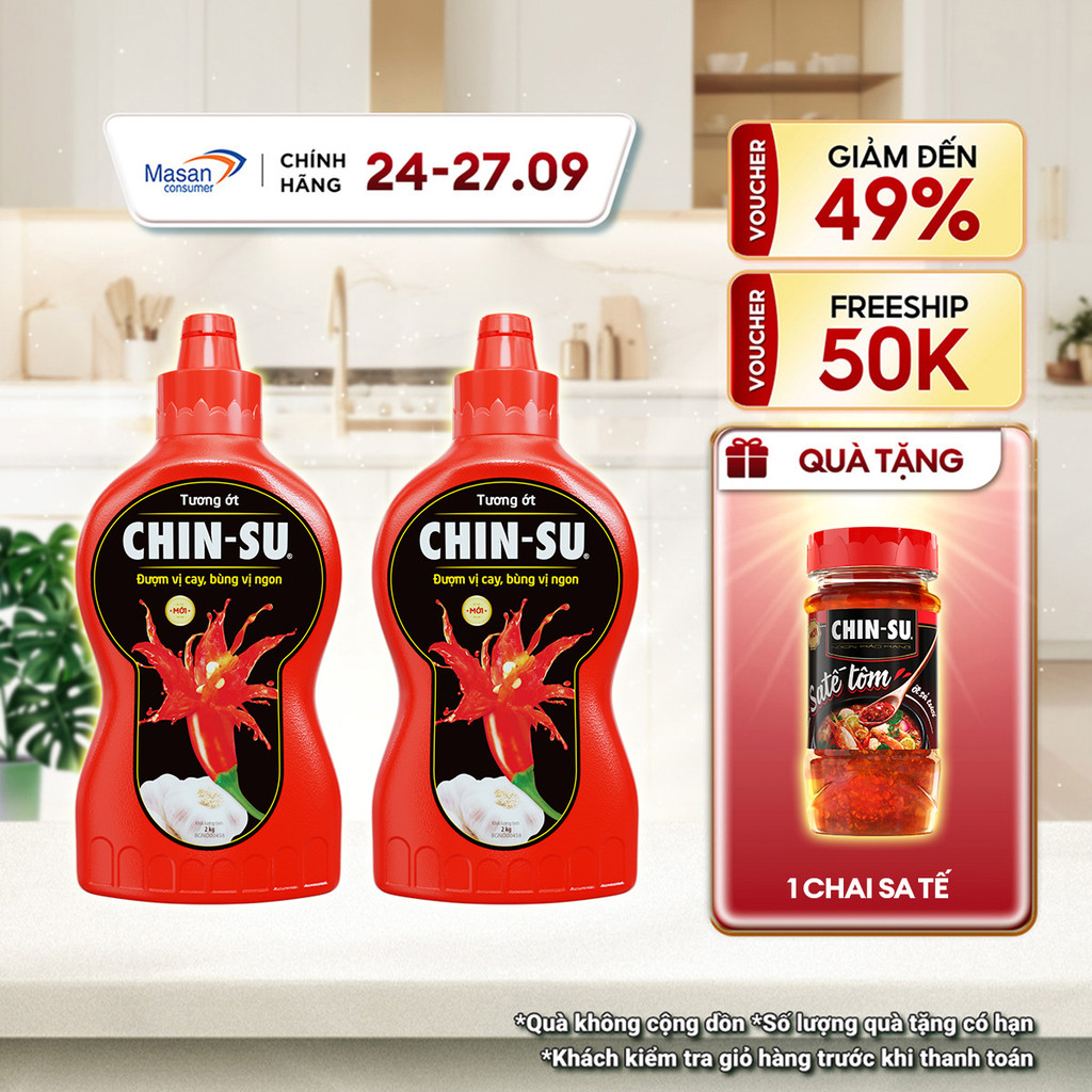[LS]Combo 2 Chai Tương Ớt CHIN-SU 2kg (Bao bì có thể thay đổi theo đợt ...