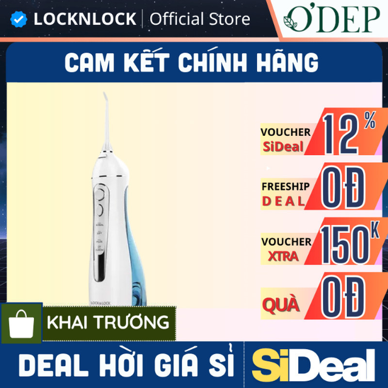 Máy tăm nước không dây LocknLock 4 chế độ Cordless Oral Irrigator 200ml ...