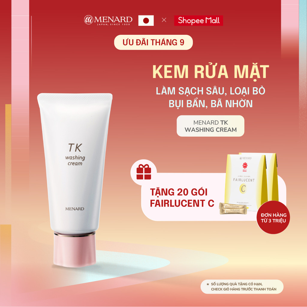 Kem rửa mặt Menard hỗ trợ ngừa lão hóa và mềm mịn da TK Washing Cream 130G | Shopee Việt Nam