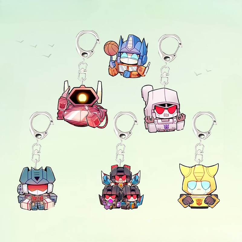 Transformers Acrylic Keychain Optimus Prime Bumblebee Anime Peripherals ...