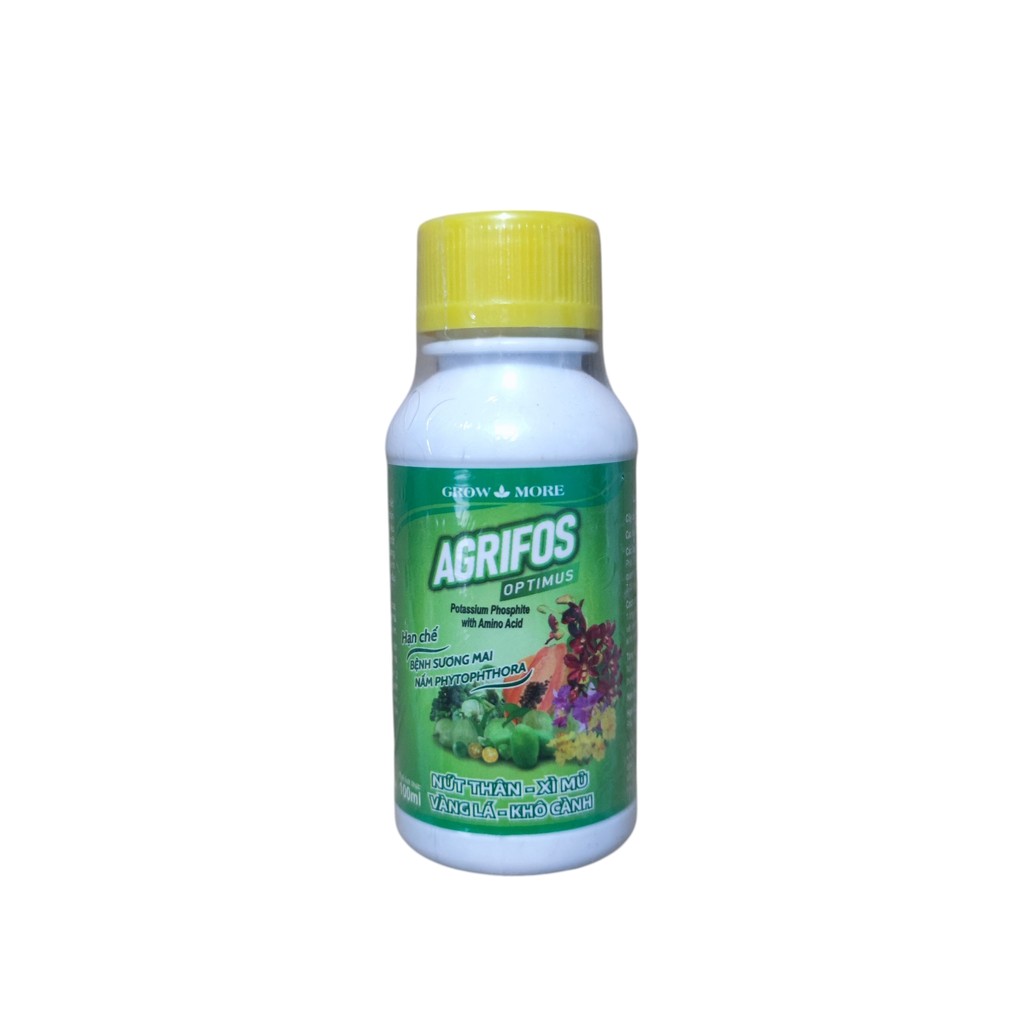 Phân bón lá Agrifos Optimus chai 100ml Grow More Hạn chế sương mai, nứt ...