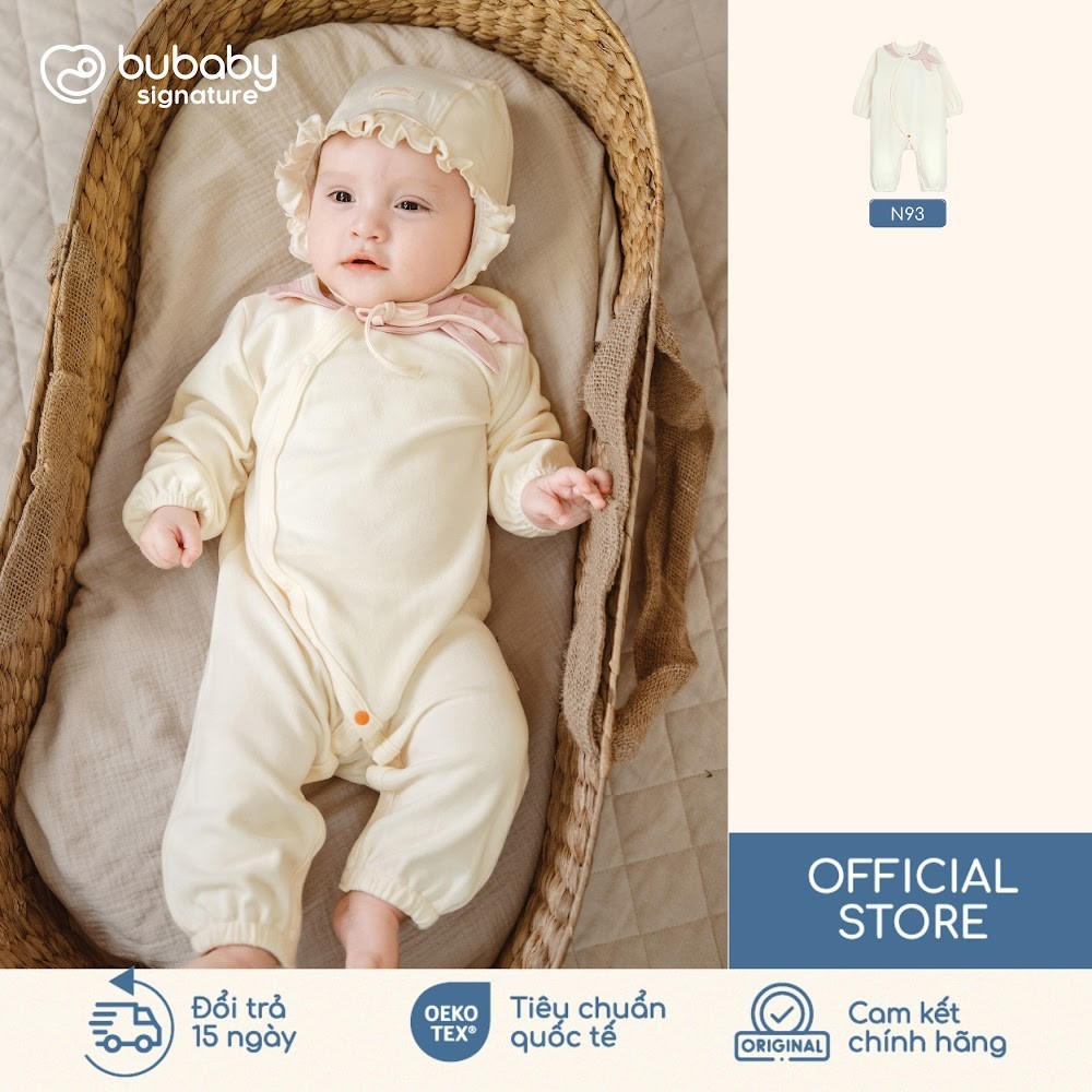 BU Baby (NB-3M) Body dài tay cài chéo cổ Peter Pan Thu êm cho bé gái BU ...
