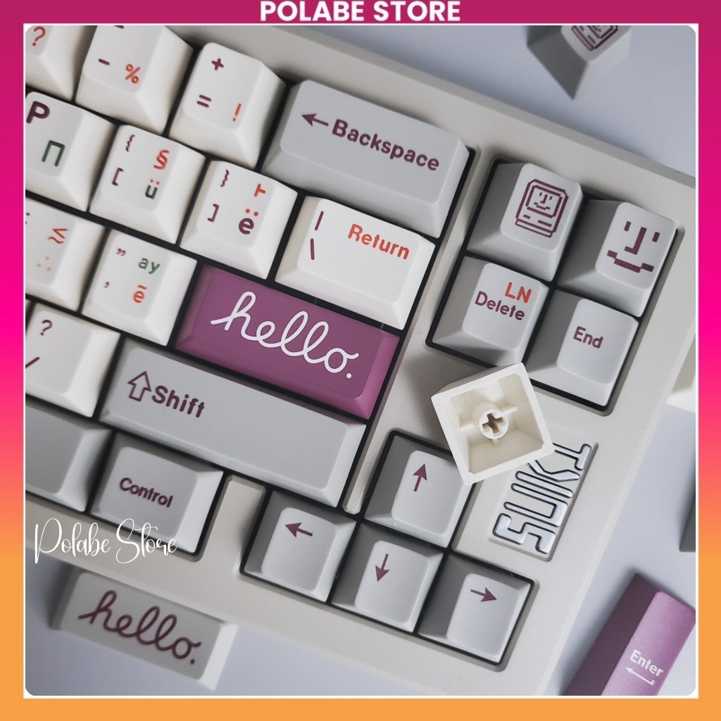Keycap Retro Purple Greek Cherry profile PBT Dyesub Keycap cổ điển XMI ...