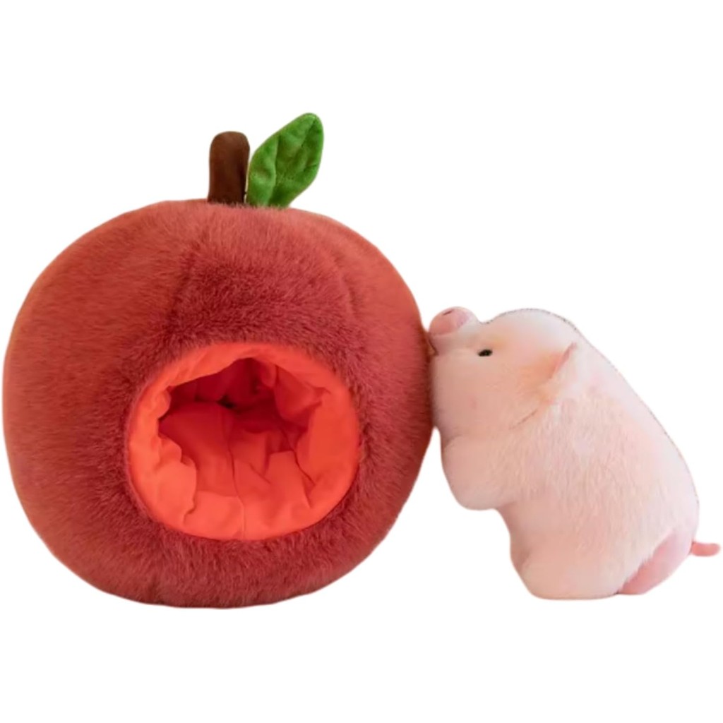 Thú nhồi bông táo Pig - Đỏ 9,8 Inch, Lợn sang trọng, Táo nhồi bông đẹp ...