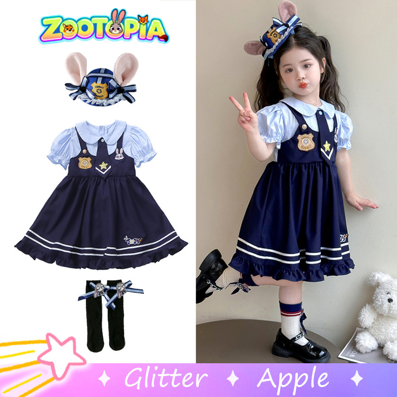 Judy Hopps Bunny Trang Phục Hóa Trang Váy Ngắn Tay Cho Trẻ Em Cô Gái ...