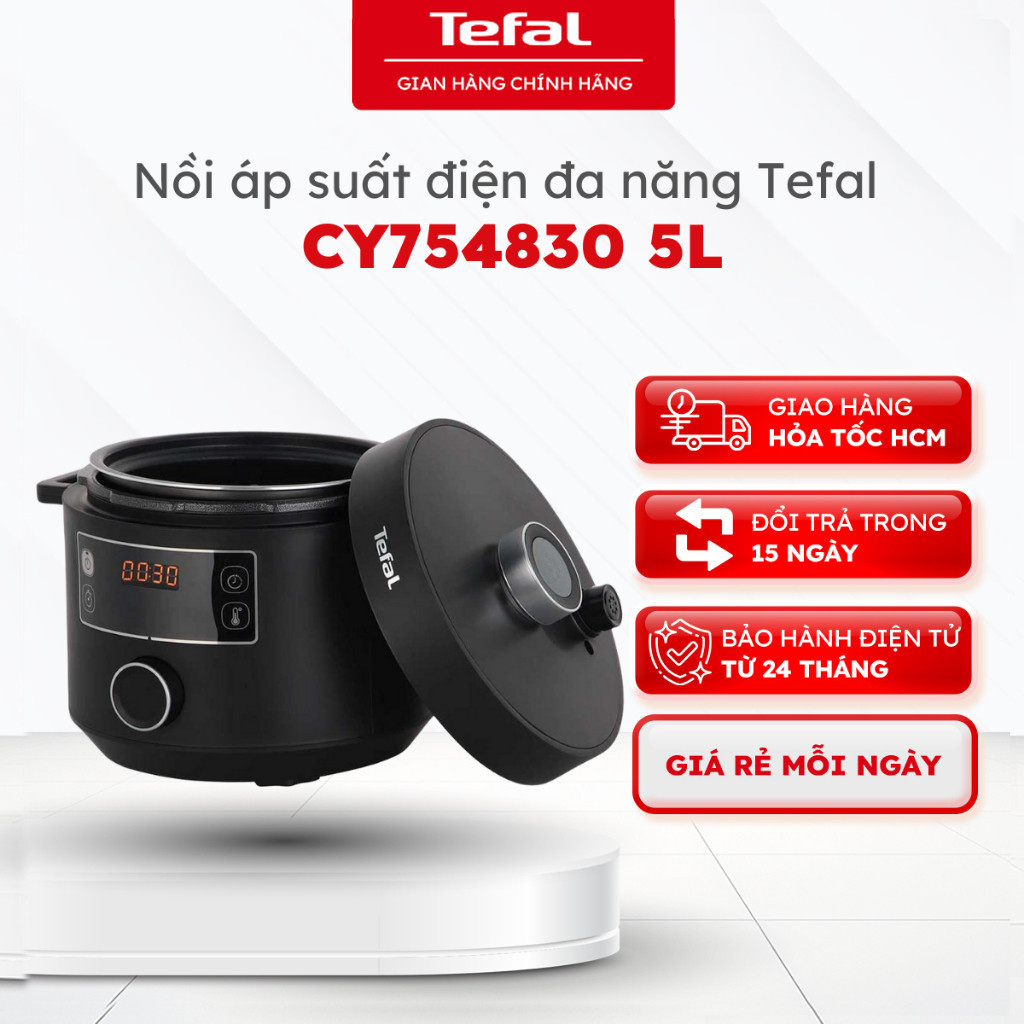 Nồi áp suất điện đa năng Tefal CY754830 5L - Bảo hành chính hãng 24 ...