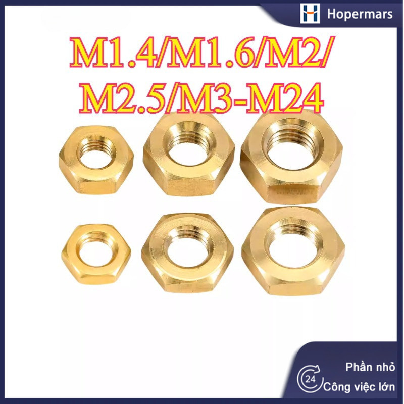 Đai Ốc, Tán Dẹp, Tán Ecu Đồng Dùng Cho Bulong M1.4 / M1.6 / M2 / M2.5 ...