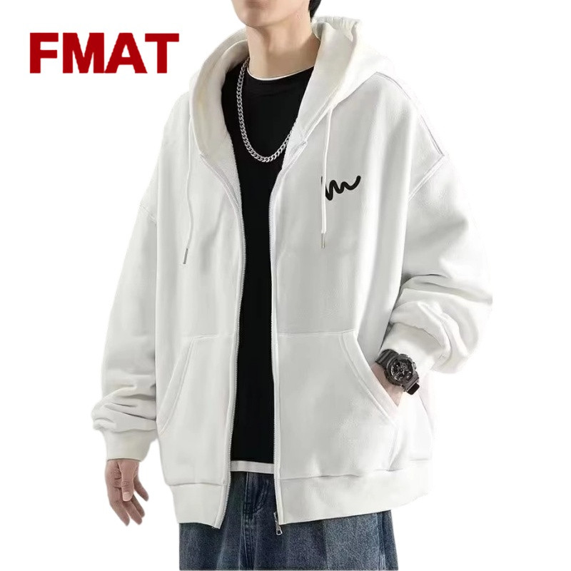 FMAT Hoodie nam dáng rộng có mũ trùm đầu màu trơn, phù hợp làm cặp đôi ...