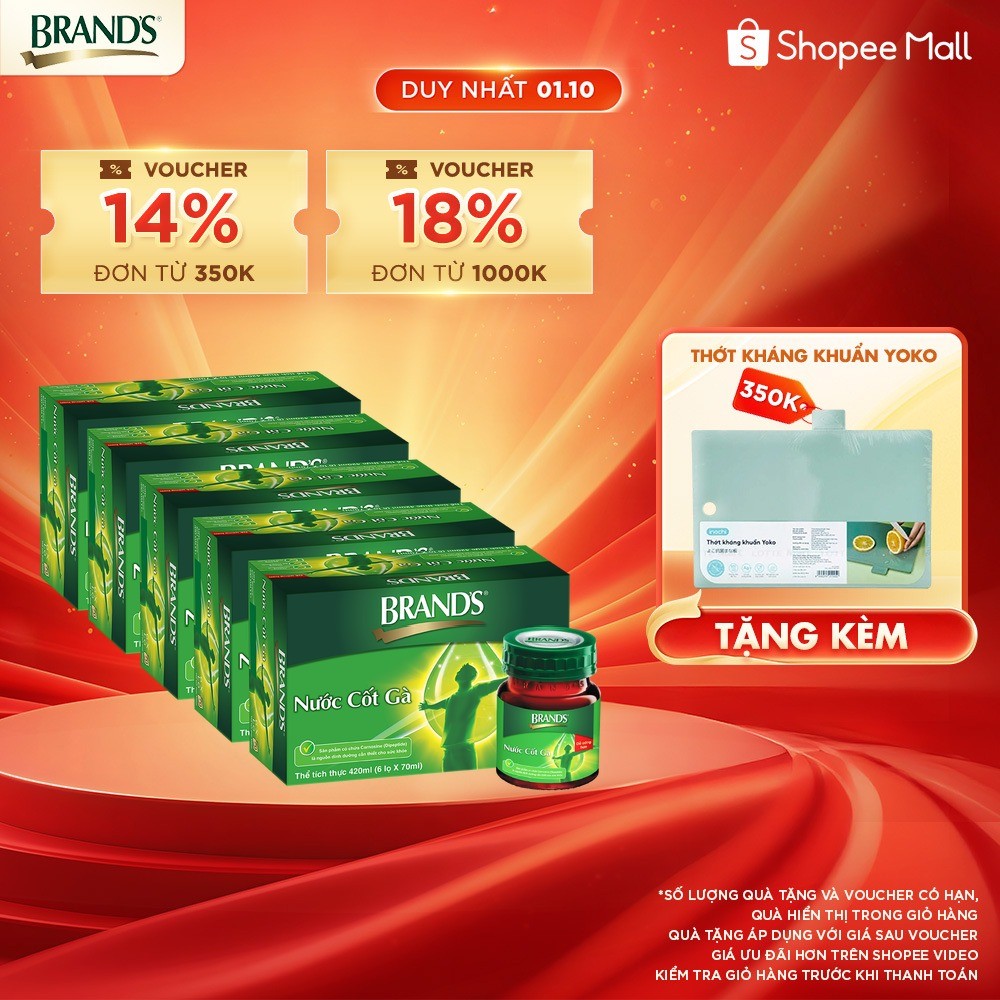 Combo 5 nước cốt gà BRAND'S vị truyền thống (70 ml x 30 lọ) | Shopee Việt Nam
