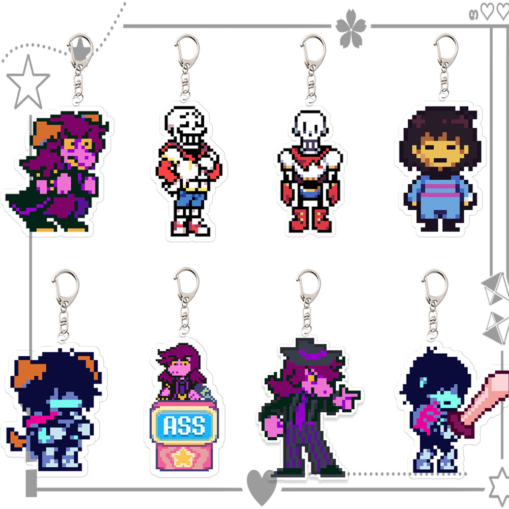 Game Pixels Keyring Deltarune Spamton Tenna Key Chain Bag Decorate ...