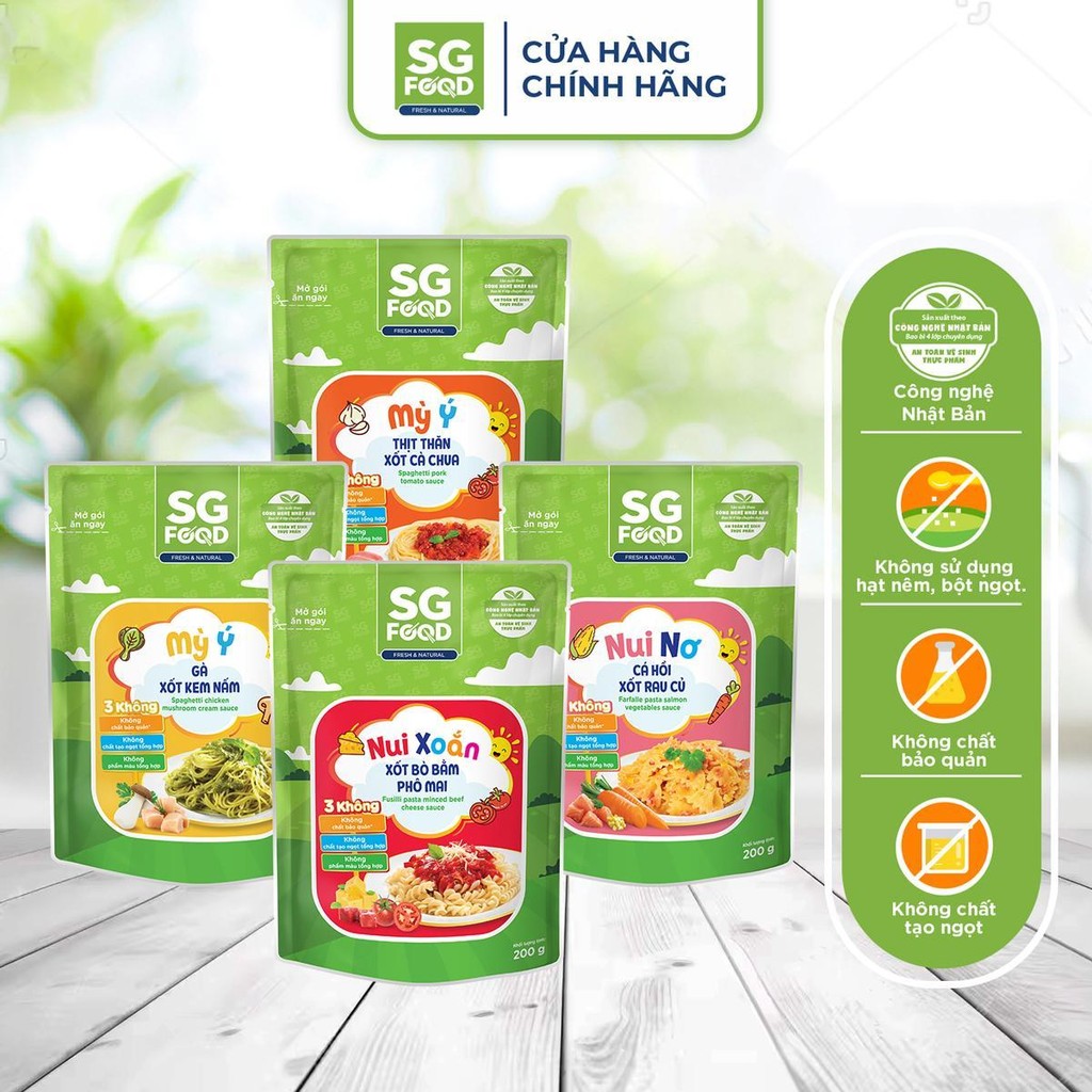 Combo 4 Nui Mỳ Baby Ăn Liền Mix 4 Vị (Nui xoắn, Nui nơ, Mỳ ý kem nấm ...