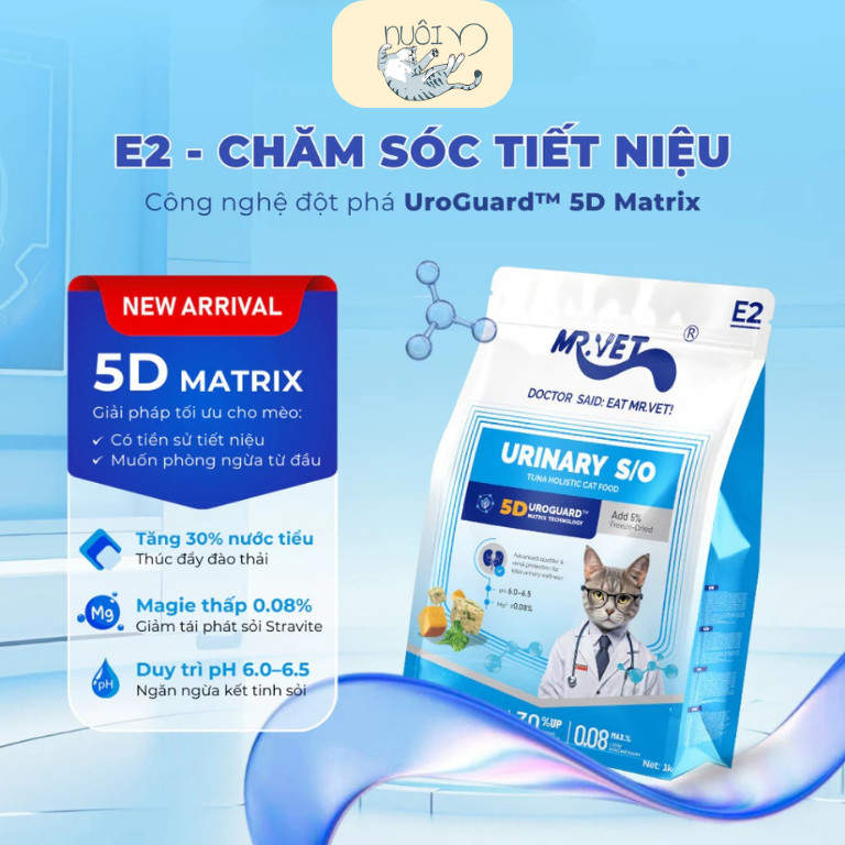 [MỚI] Hạt Cho Mèo MRVET E2 - Chăm Sóc Tiết Niệu Chuyên Sâu, Tiểu Dễ ...