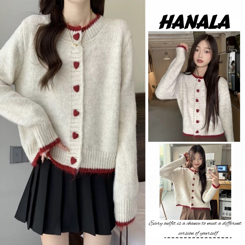 HANALA Áo cardigan bigsize nữ dệt kim len dệt kim dáng rộng cài nút ...