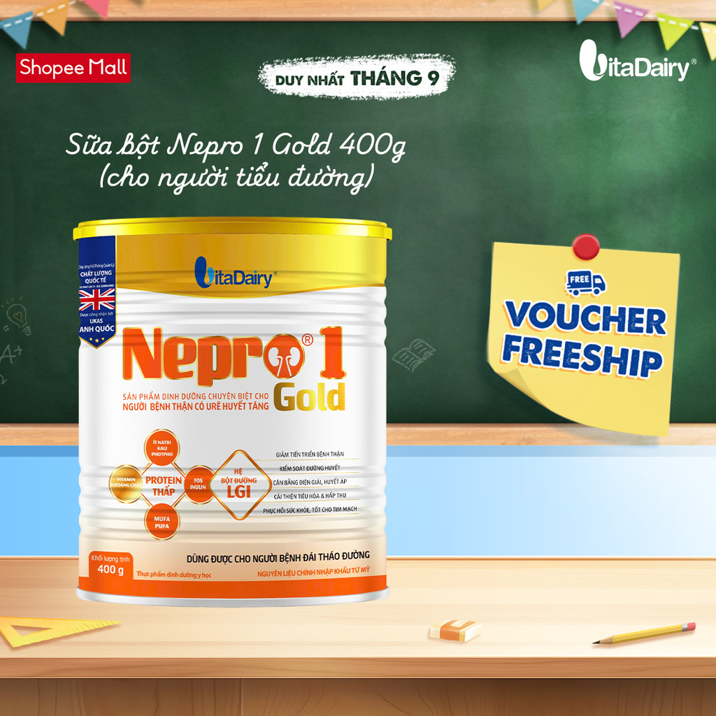Sữa bột Nepro 1 Gold 400g (cho người tiểu đường) - VitaDairy | Shopee ...